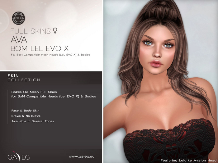 Second Life Marketplace - NEW !!! [GA.EG] Full Skins - Ava - ST5 - BOM [EVO X]
